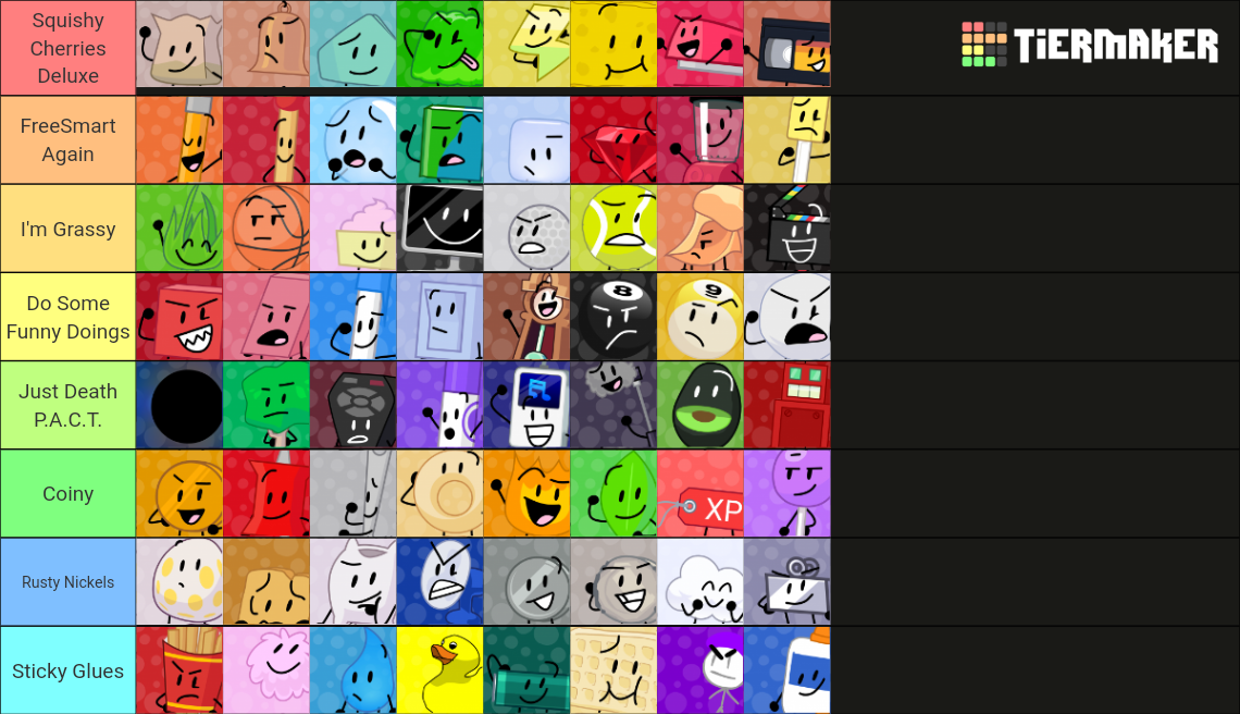 BFB fan-made Icons by pen-cap updated again Tier List (Community ...