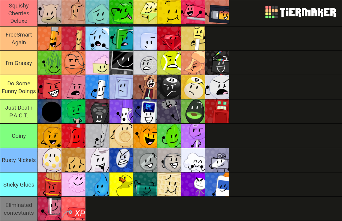 BFB fan-made Icons by pen-cap updated again Tier List (Community ...