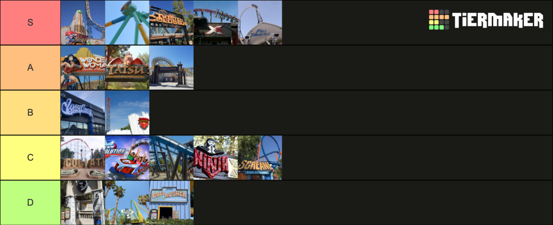 Six Flags Magic Mountain ALL Rides Tier List (Community Rankings ...