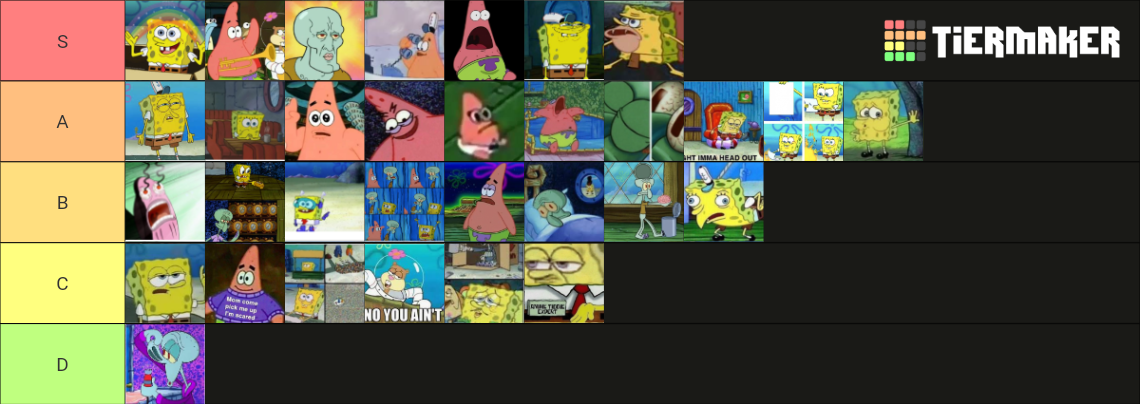 Spongebob Squarepants memes Tier List (Community Rankings) - TierMaker