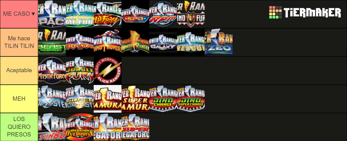 POWER RANGERS SEASONS RANKING Tier List (Community Rankings) - TierMaker