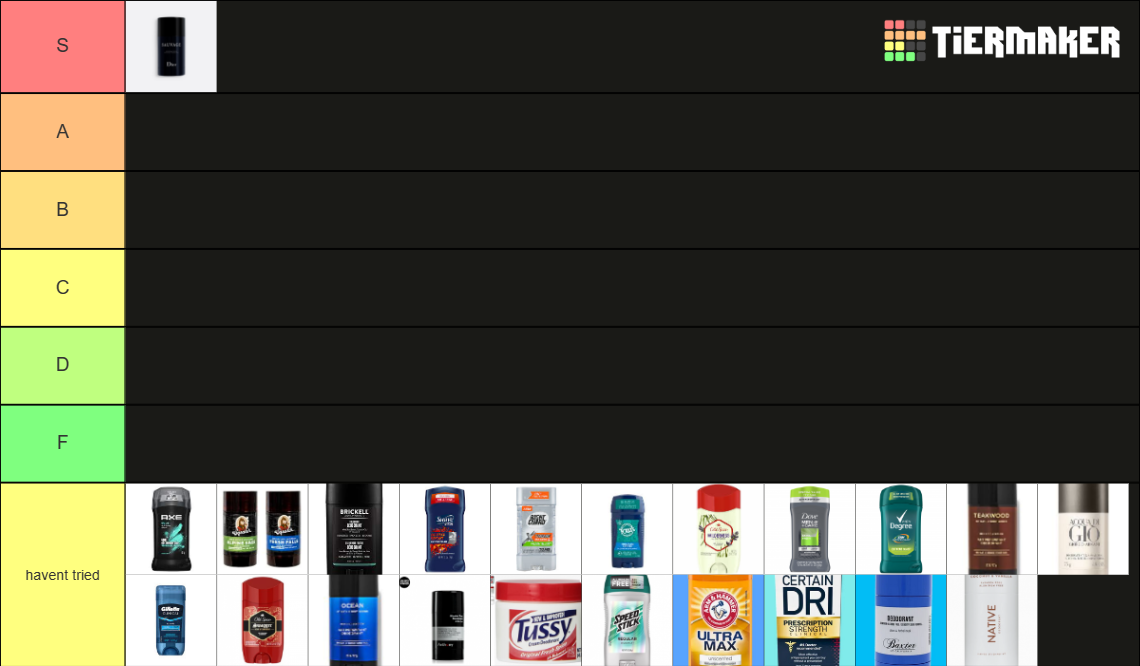 Men's Deoderant Tierlist Tier List (Community Rankings) - TierMaker