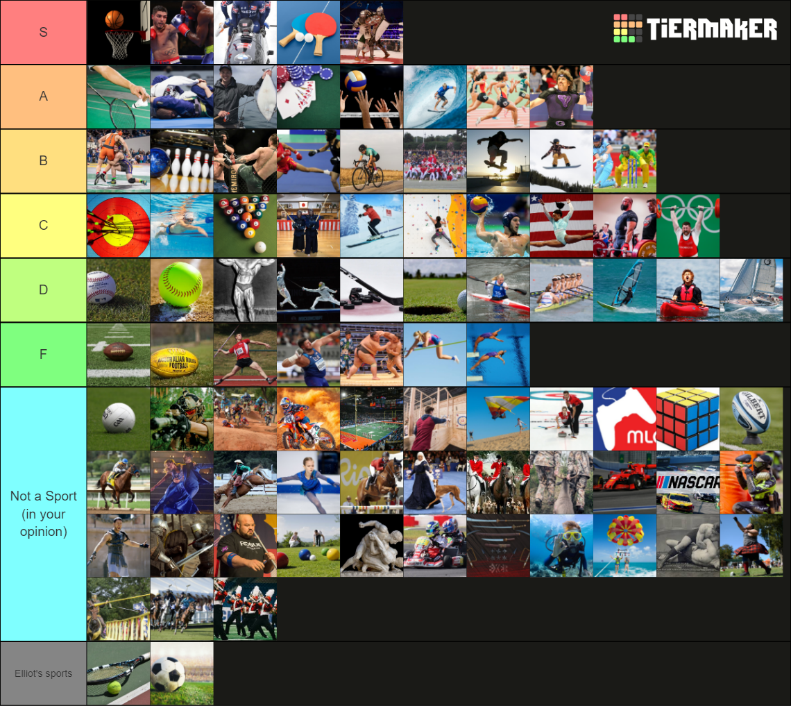 Ultimate Sports Tier List (Community Rankings) - TierMaker
