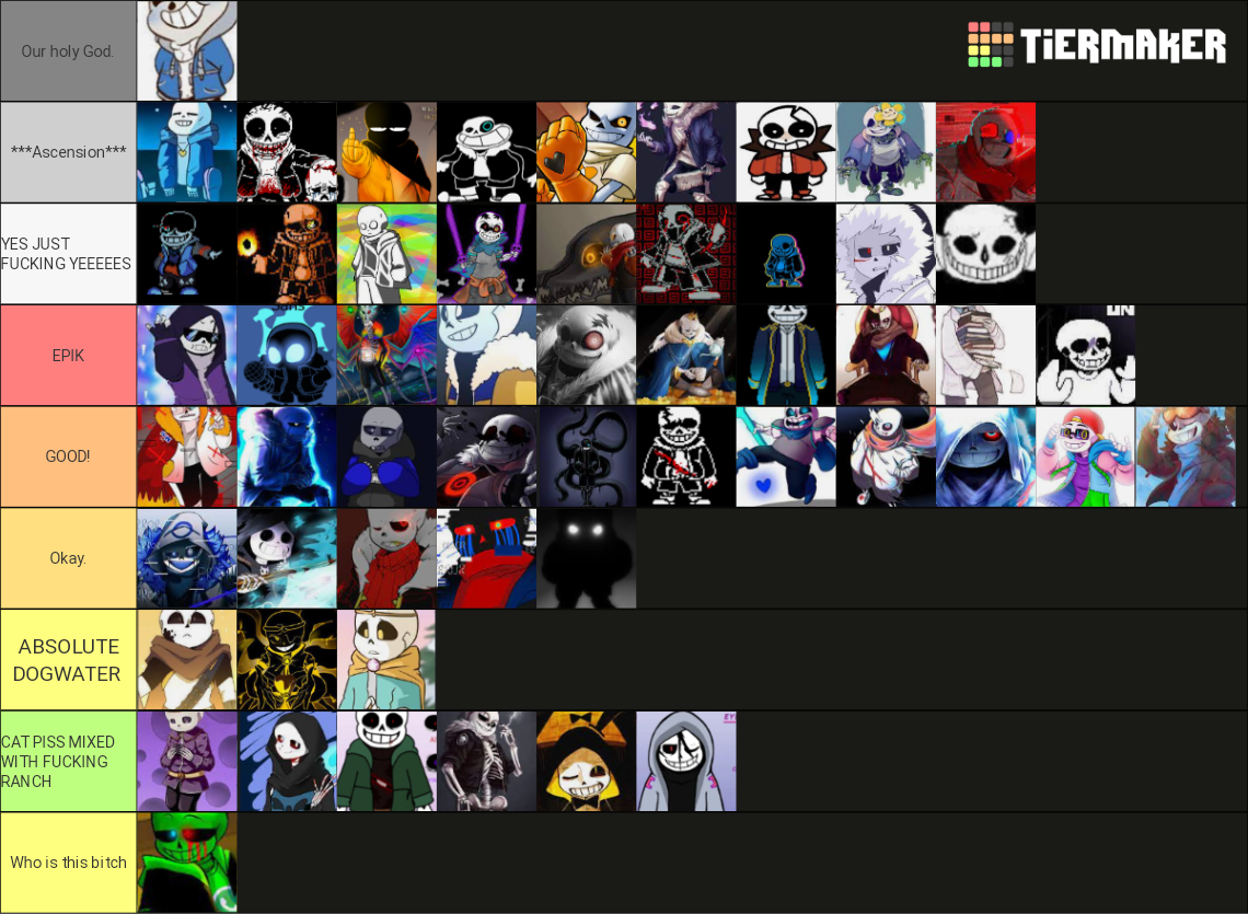 undertale sans aus Tier List (Community Rankings) - TierMaker