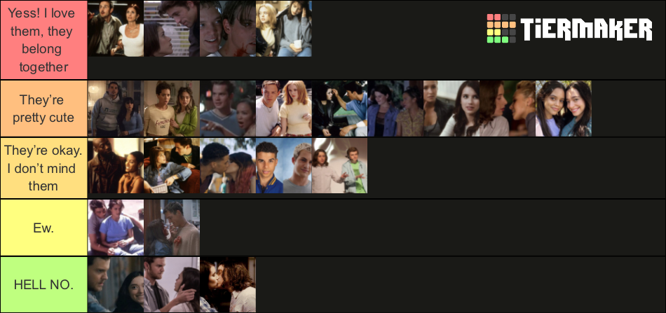 Scream ships and couples Tier List (Community Rankings) - TierMaker