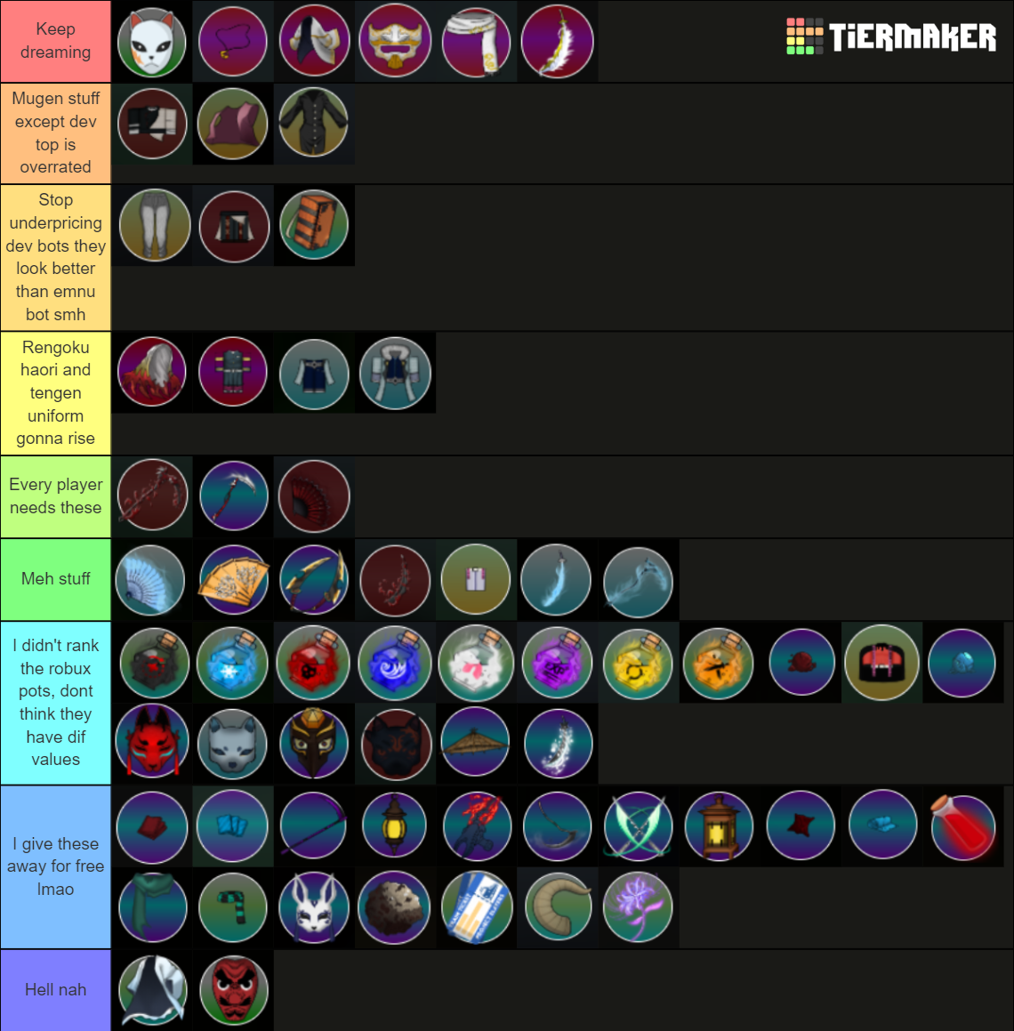 project slayers item Tier List (Community Rankings) - TierMaker project slayers item Tier List (Community Rankings) - TierMaker