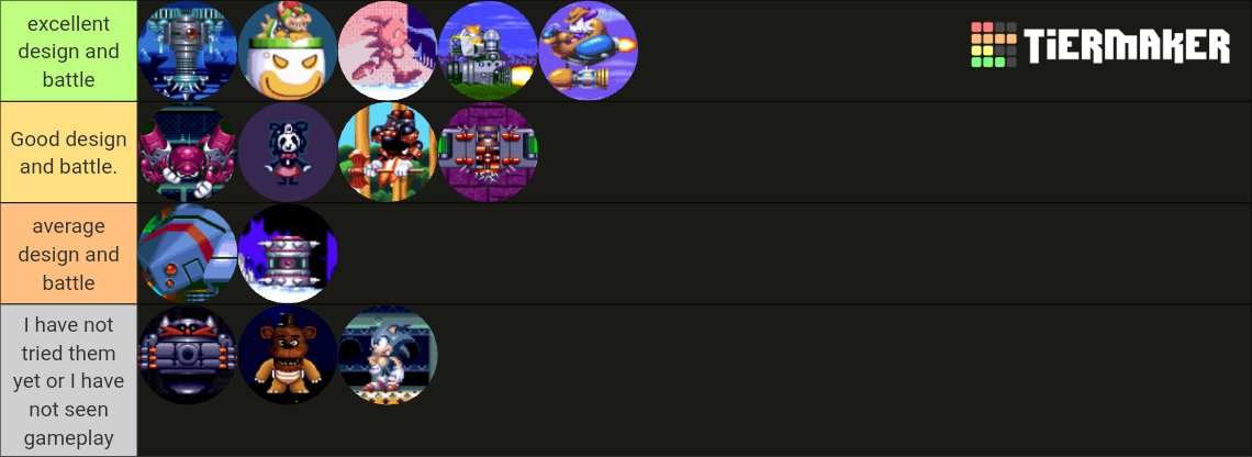 Sonic 3 A.I.R. Custom Bosses Tier List (Community Rankings) - TierMaker