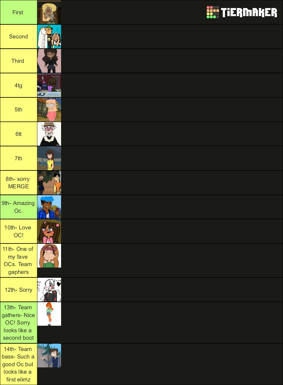 Total drama Tier List (Community Rankings) - TierMaker