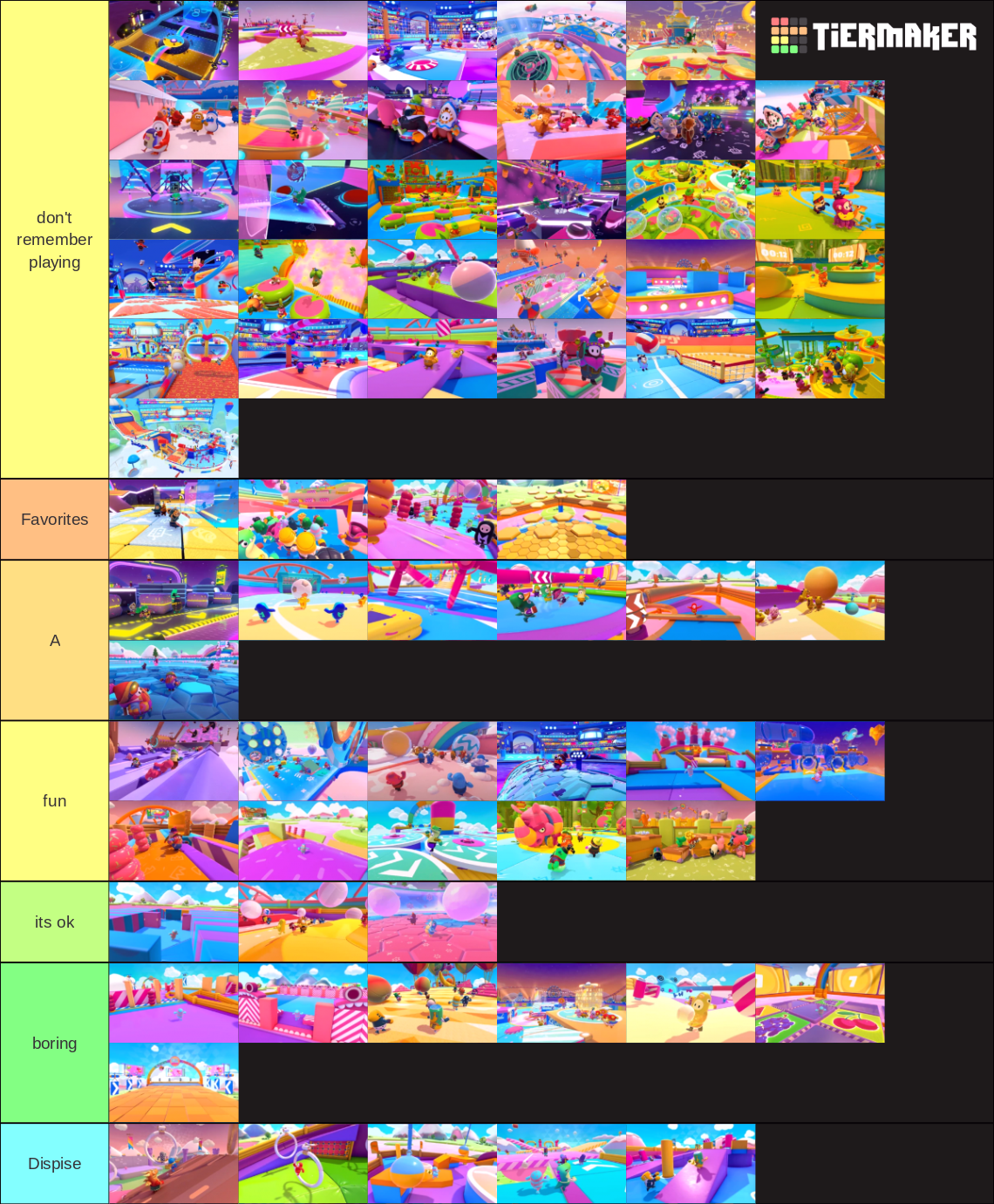 All Fall guys maps seasons 1-7 Tier List (Community Rankings) - TierMaker