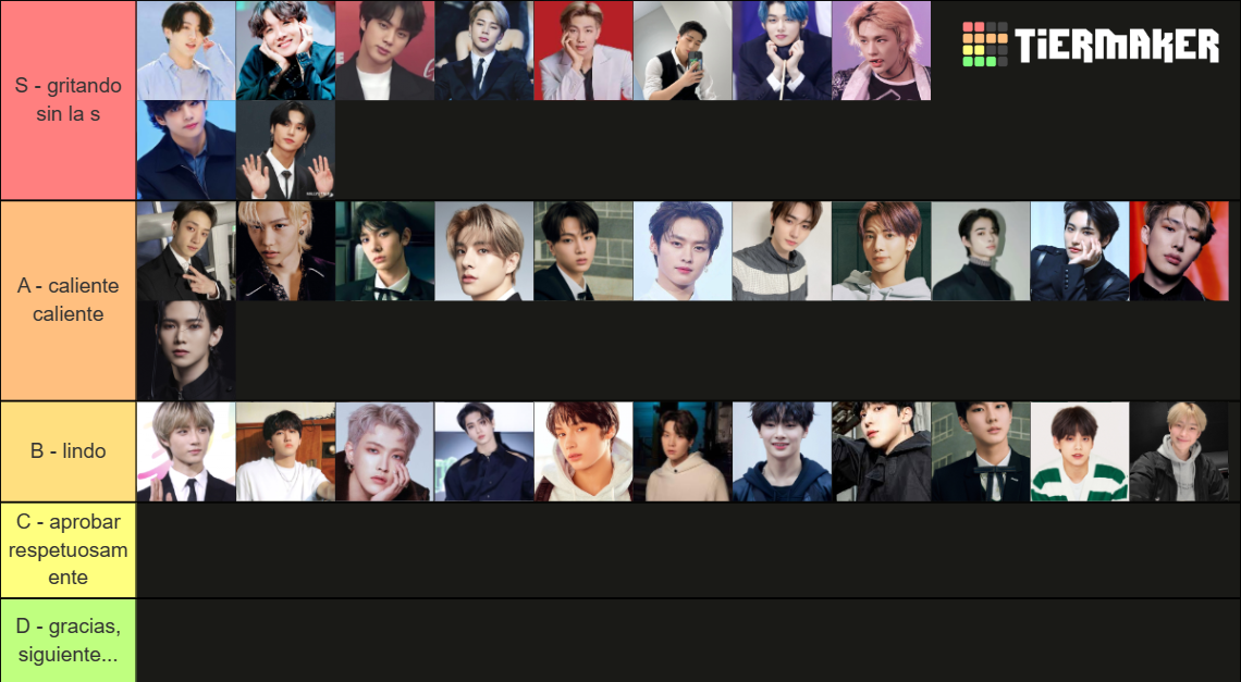 kpop male idols Tier List (Community Rankings) - TierMaker
