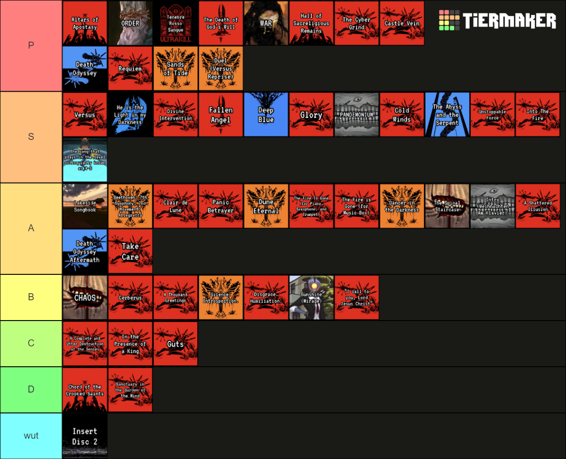 ULTRAKILL OST (P-2 Included) Tier List (Community Rankings) - TierMaker