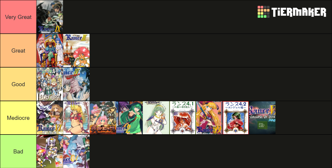 Complete List of Rance Games Tier List (Community Rankings) - TierMaker