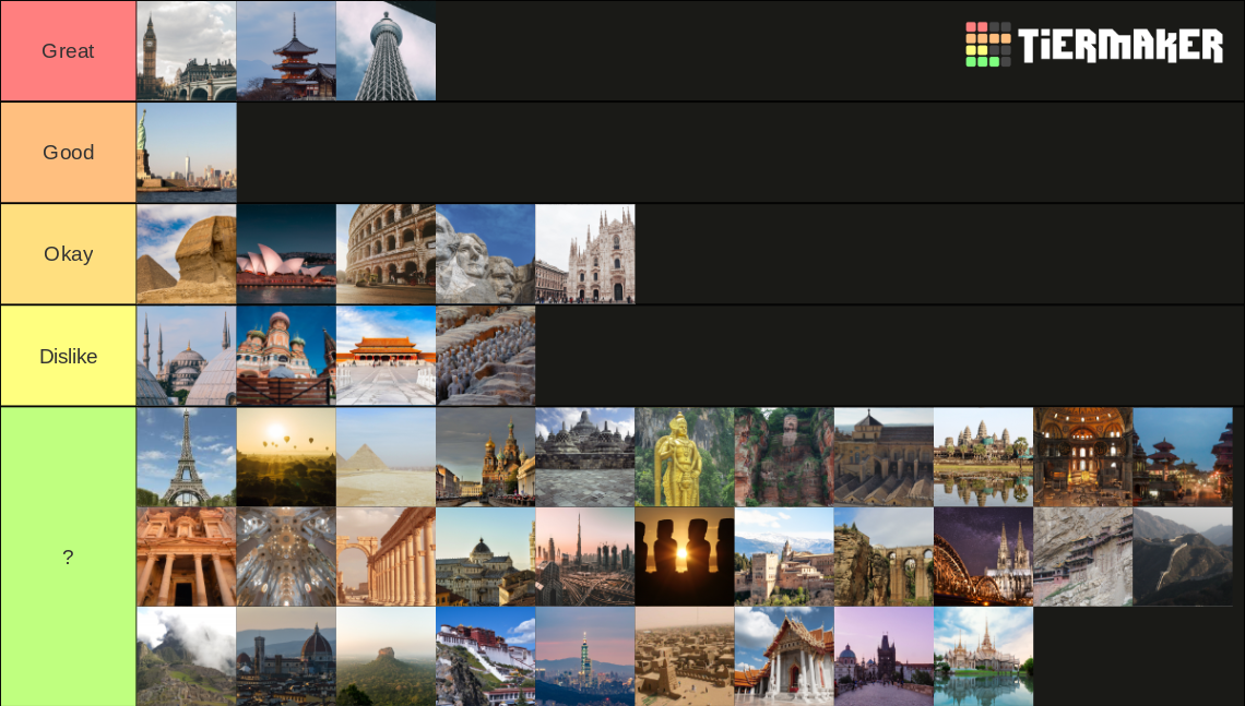 Monuments Tier List (Community Rankings) - TierMaker