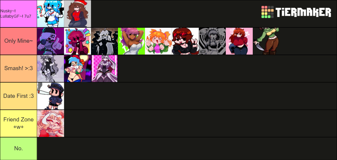 fnf girls Tier List (Community Rankings) - TierMaker
