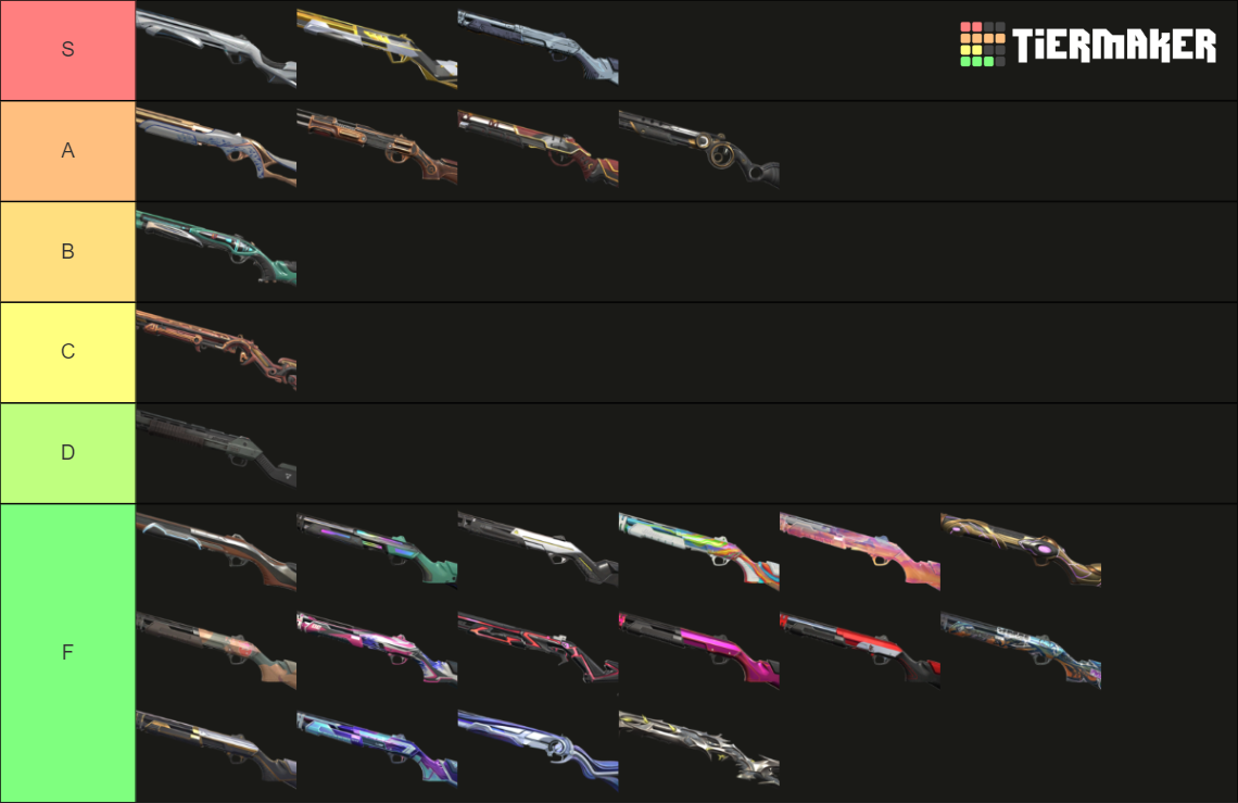 Valorant Bucky Skins (June 2023) Tier List (Community Rankings) - TierMaker