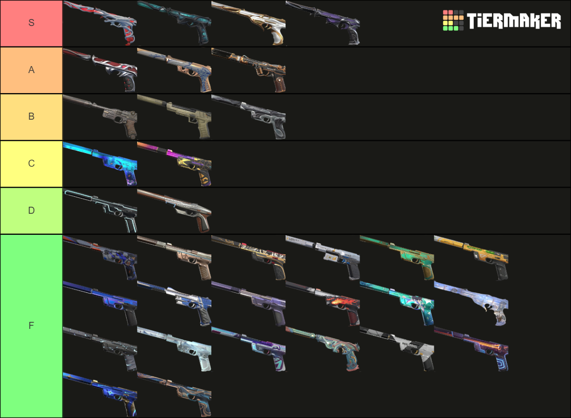 Valorant Ghost Skins (June 2023) Tier List (Community Rankings) - TierMaker
