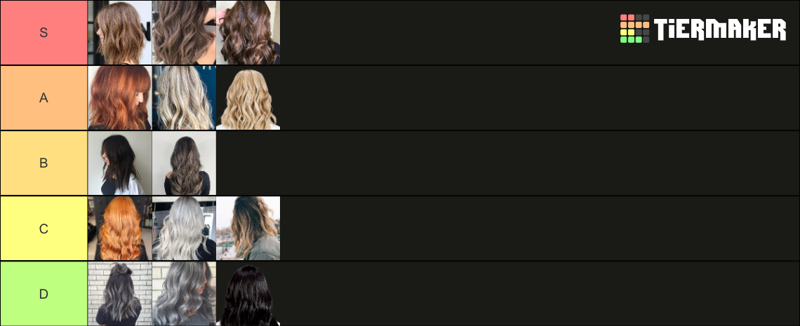 Hair Colors (Girls) Tier List (Community Rankings) - TierMaker