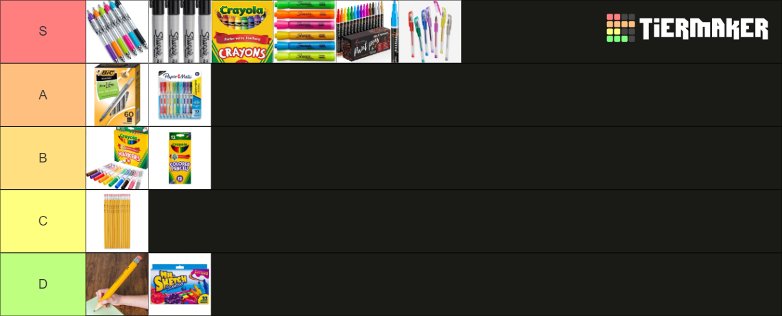 Writing Utensils Tier List (Community Rankings) - TierMaker