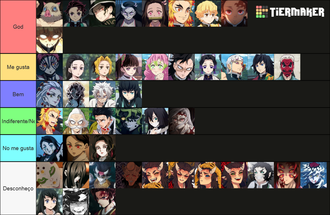 Demon Slayer/Kimetsu no Yaiba Tierlist Tier List (Community Rankings) - TierMaker
