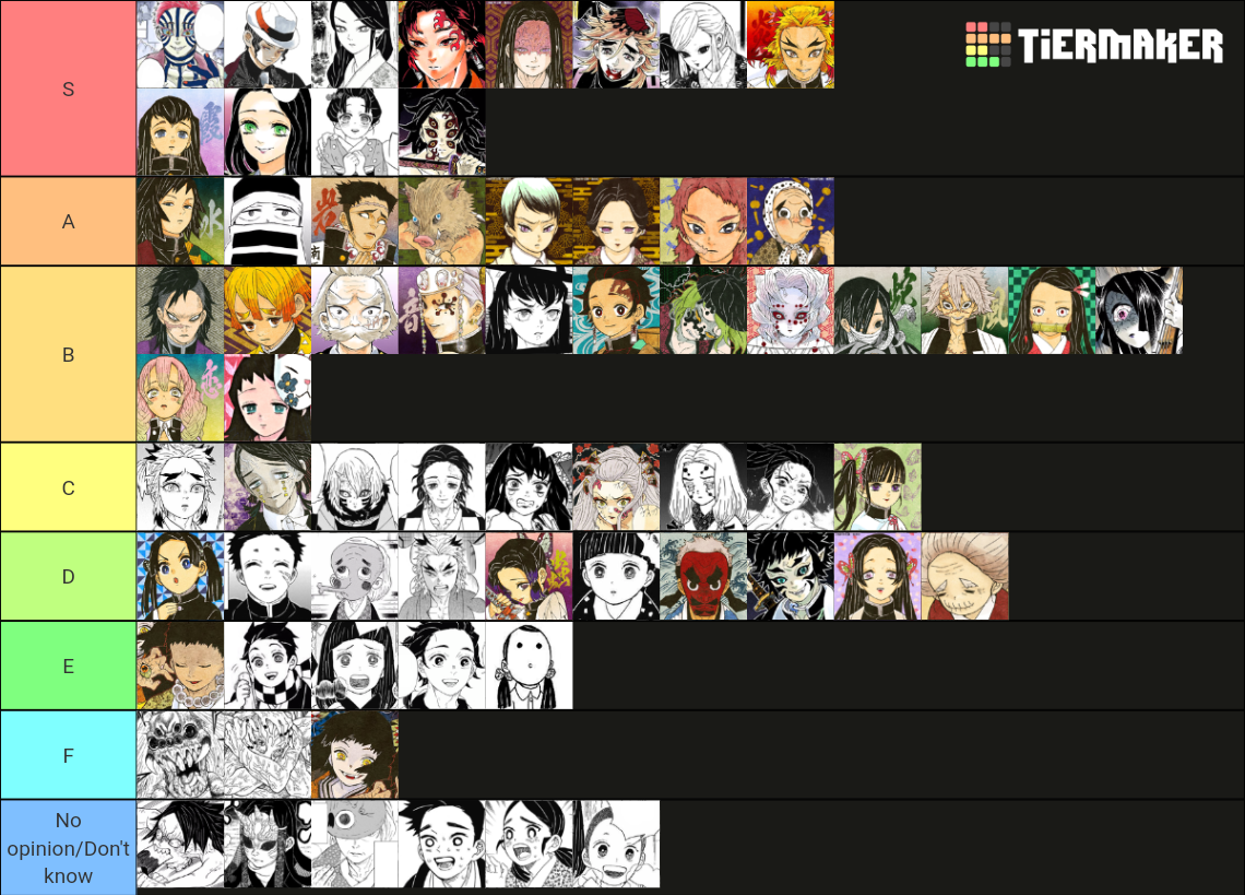 Kimetsu no Yaiba - Demon Slayer Characters Tier List (Community Rankings) - TierMaker
