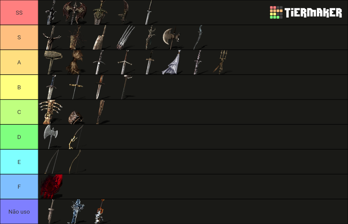 Dark souls weapons Tier List (Community Rankings) - TierMaker