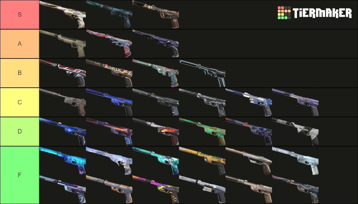Valorant Ghost Skins (June 2023) Tier List (Community Rankings) - TierMaker