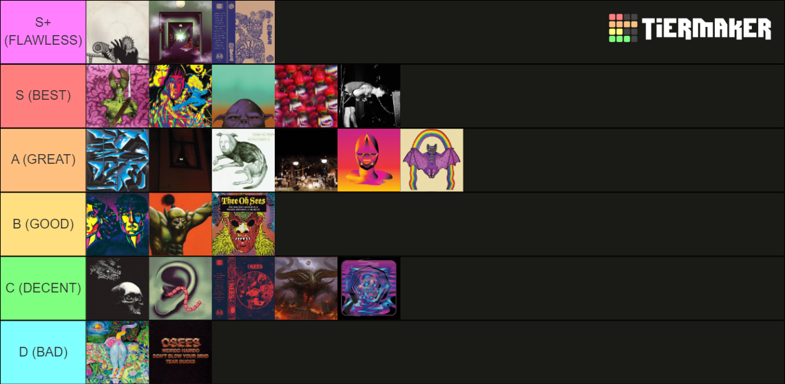 Osees Discography Tier List (Community Rankings) - TierMaker