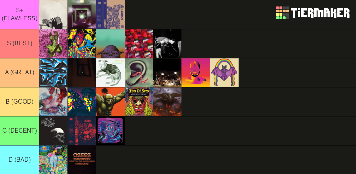 Osees Discography Tier List (Community Rankings) - TierMaker