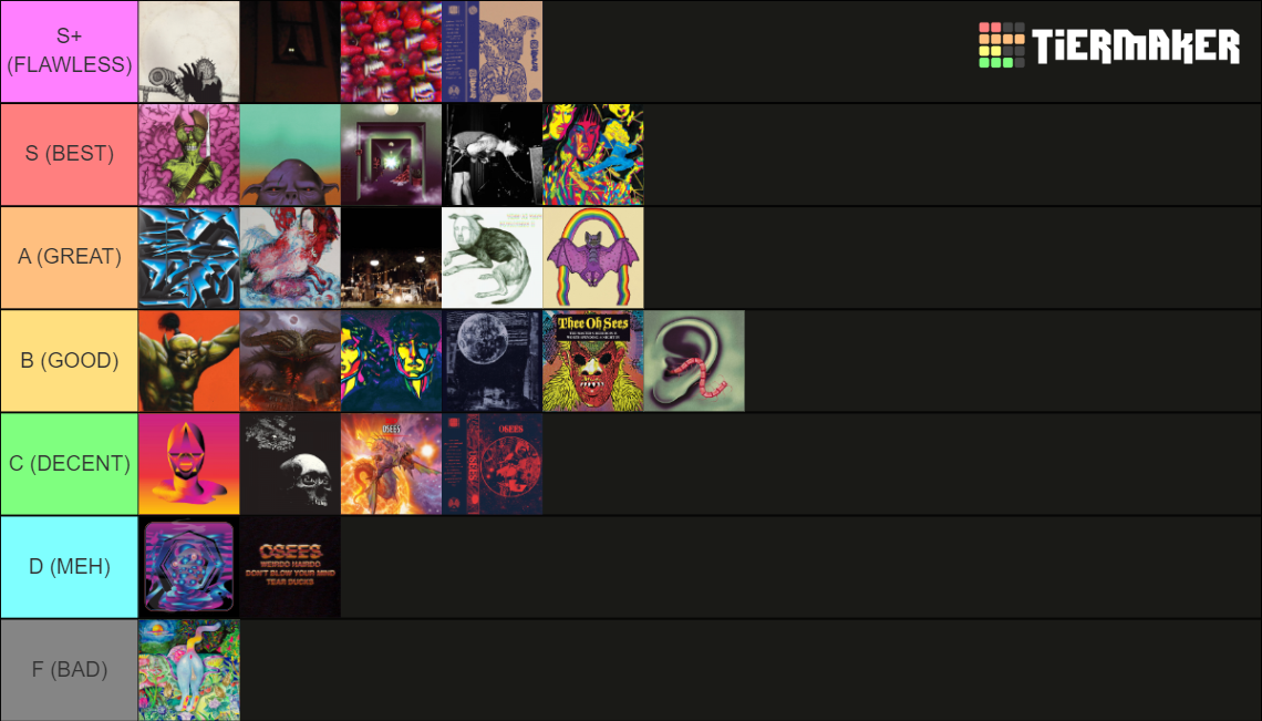 Osees Discography Tier List (Community Rankings) - TierMaker