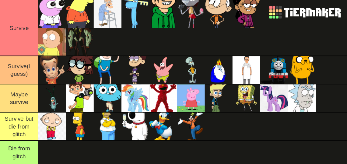 Pibby survivors and non survivors character part 1 Tier List (Community ...