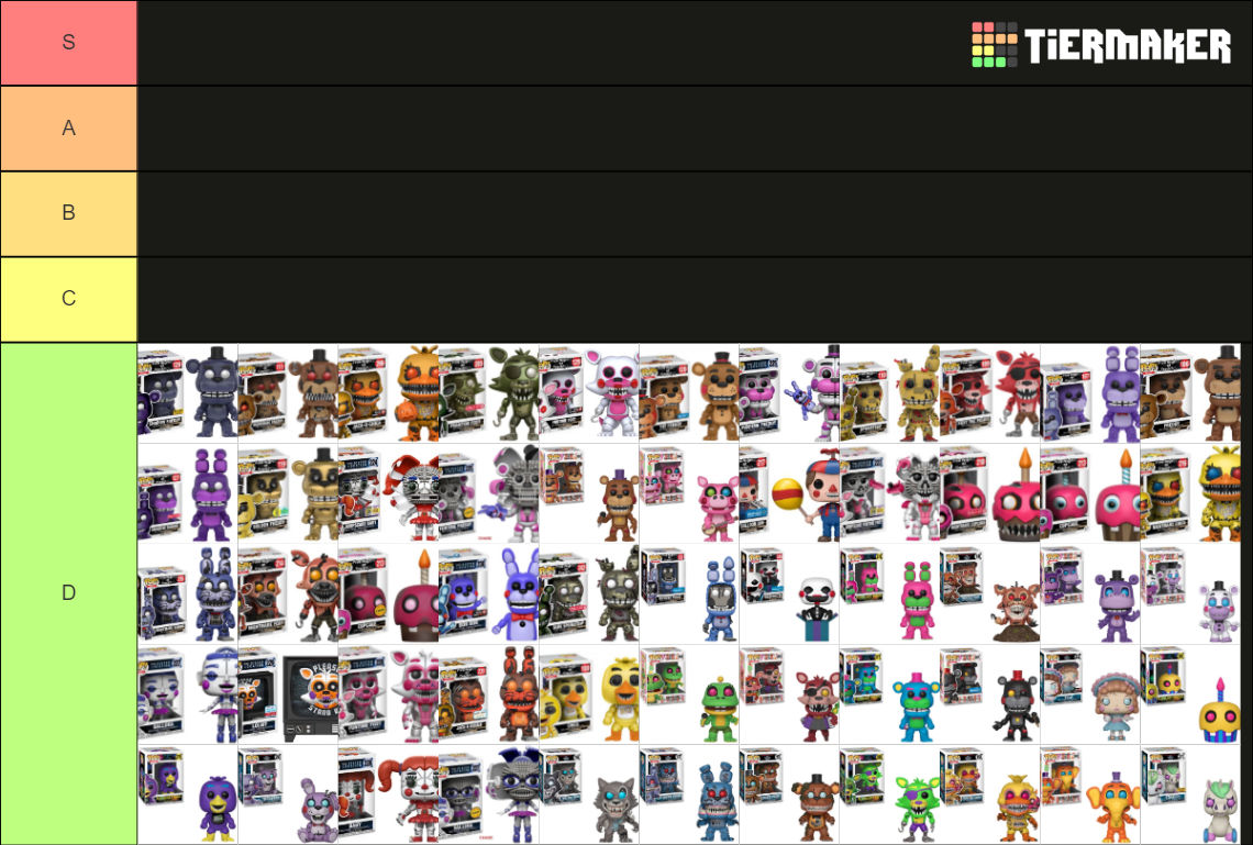 fnaf funko pops Tier List (Community Rankings) - TierMaker