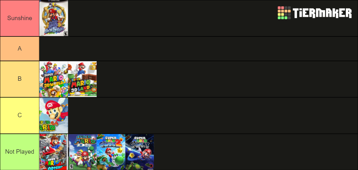 3D Super Mario games Tier List (Community Rankings) - TierMaker