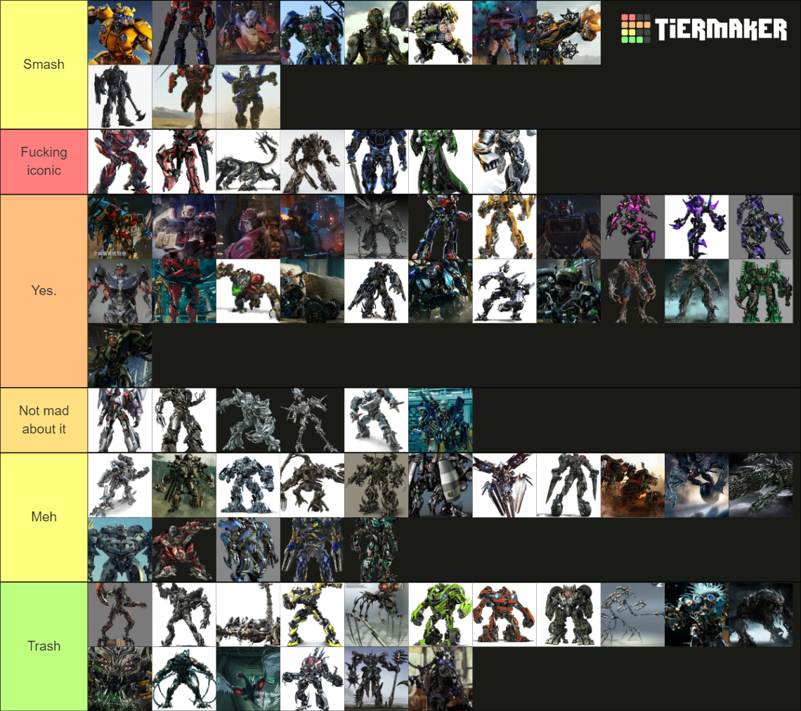 Transformers Tier List (Community Rankings) - TierMaker