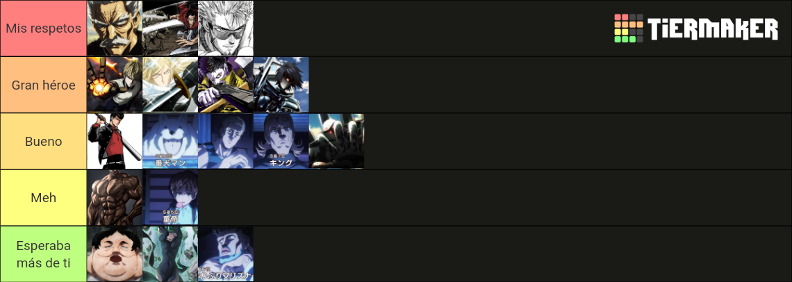 Class S Heroes One Punch Man Tier List (Community Rankings) - TierMaker