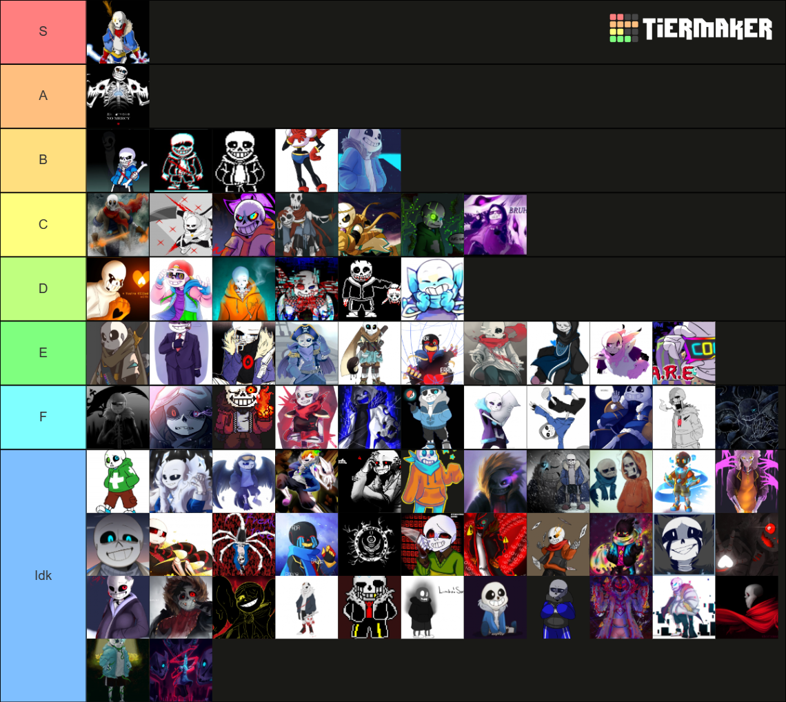 AU Papyrus/Sans List Tier List (Community Rankings) - TierMaker
