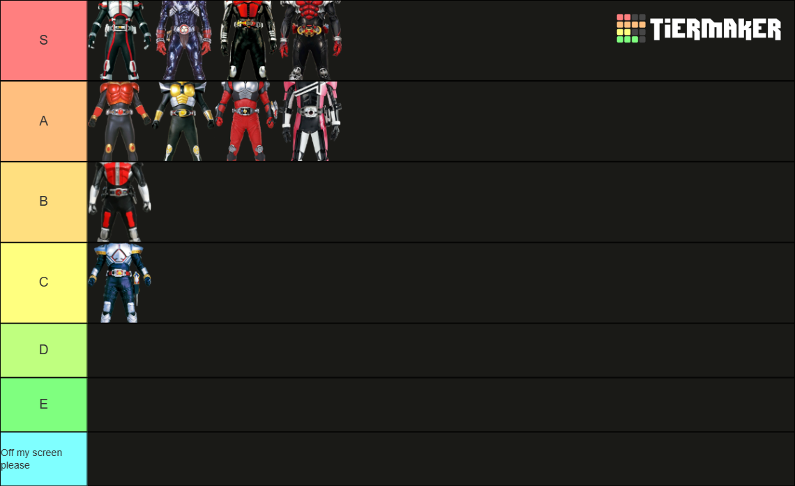 All Main Kamen Rider Base Suits Tier List (Community Rankings) - TierMaker