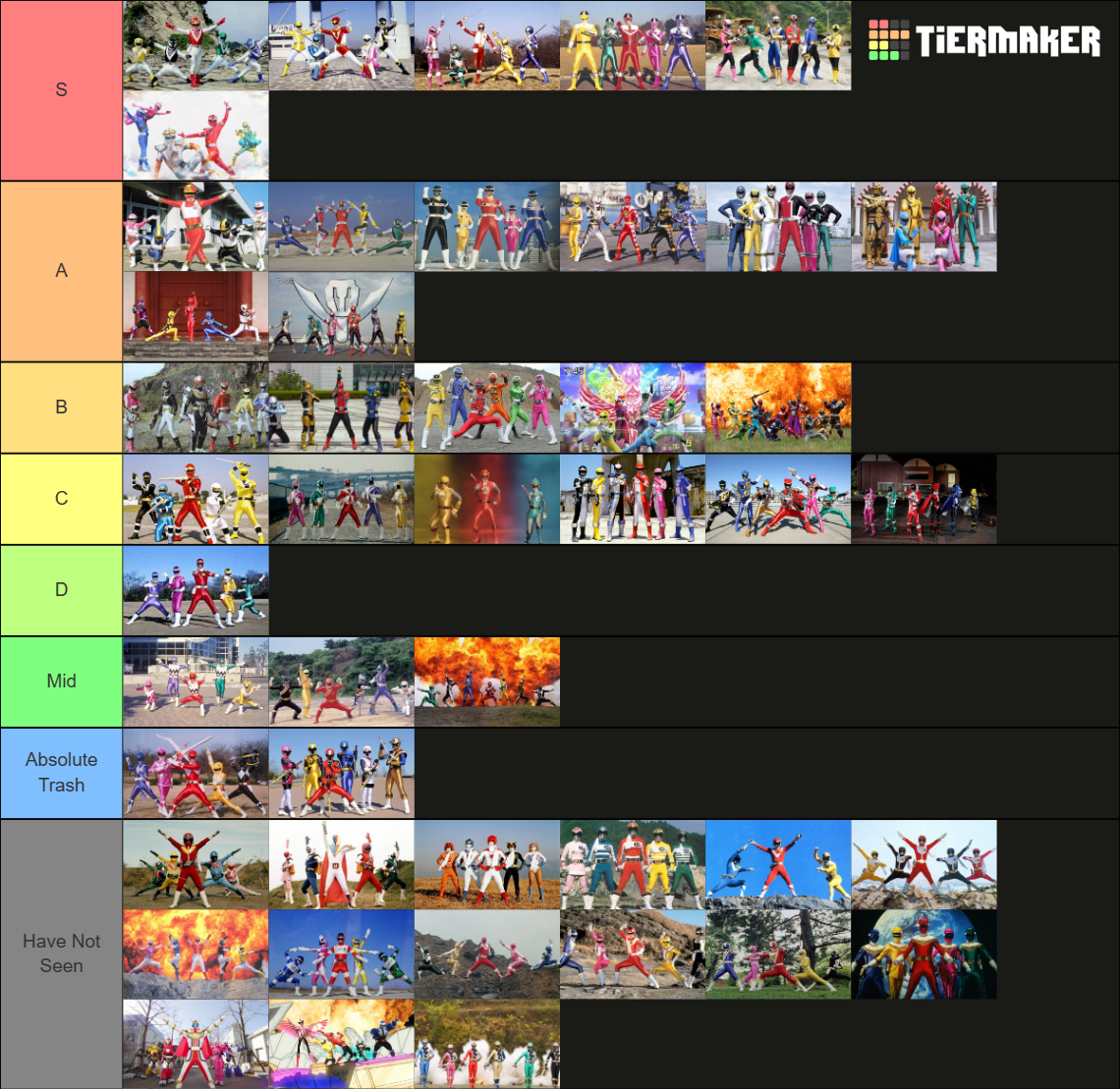 Every Super Sentai Season Tier List (Community Rankings) - TierMaker