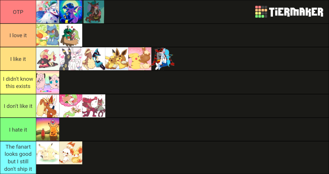 Actual Pokemon Ship Tier List (Community Rankings) - TierMaker