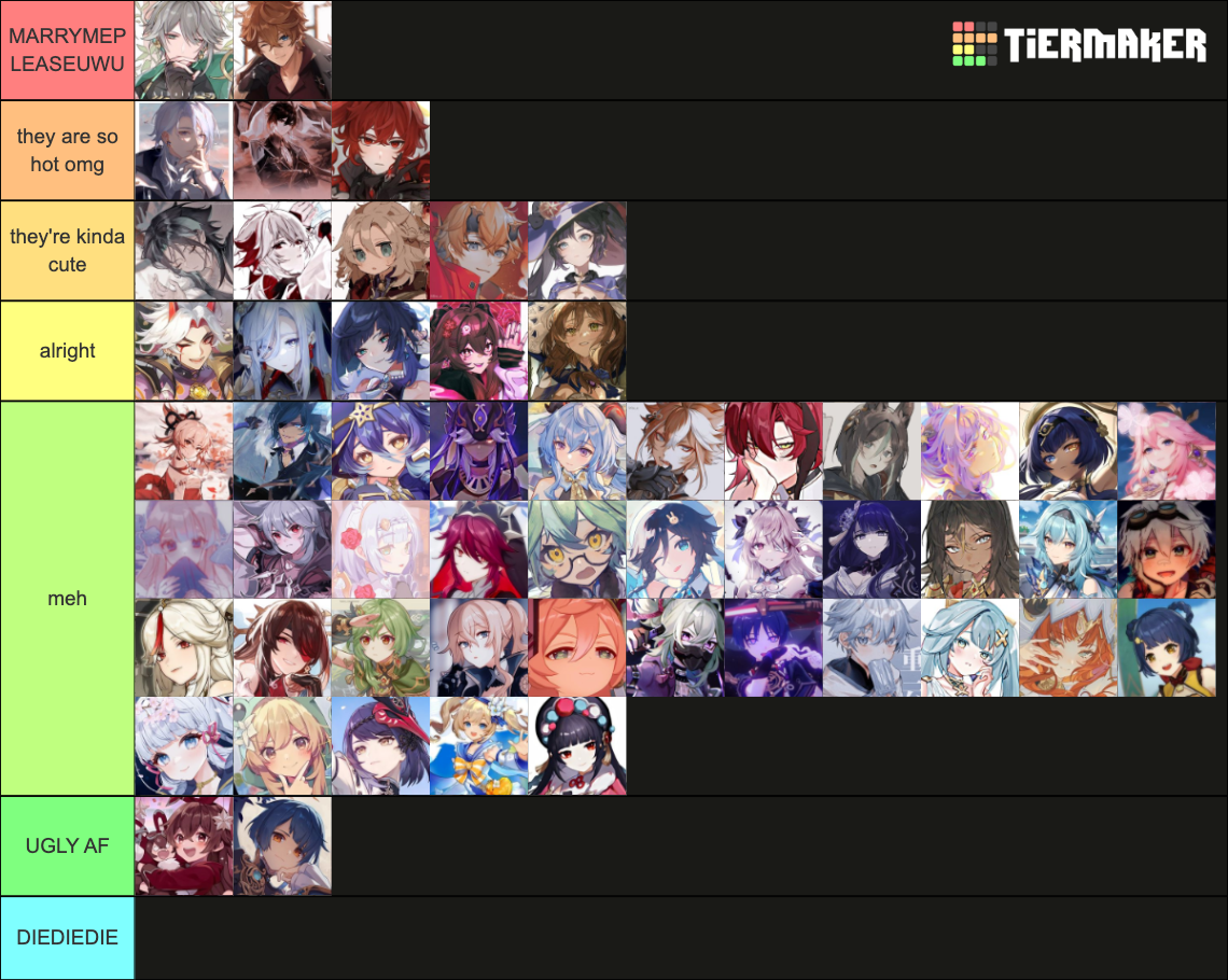 rate genshin characters! (simp addition) (3.4) Tier List (Community ...
