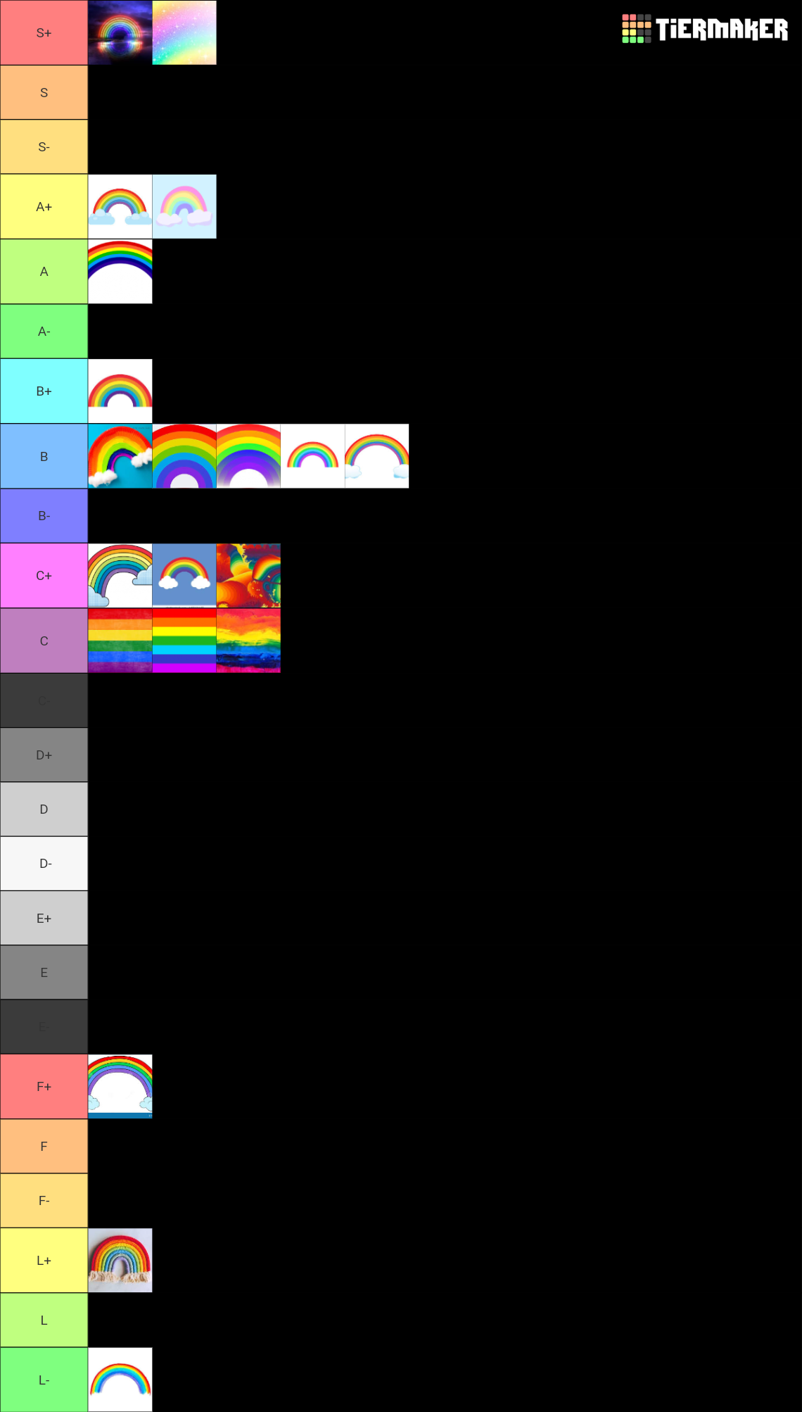 Rainbow picture Tier List (Community Rankings) - TierMaker