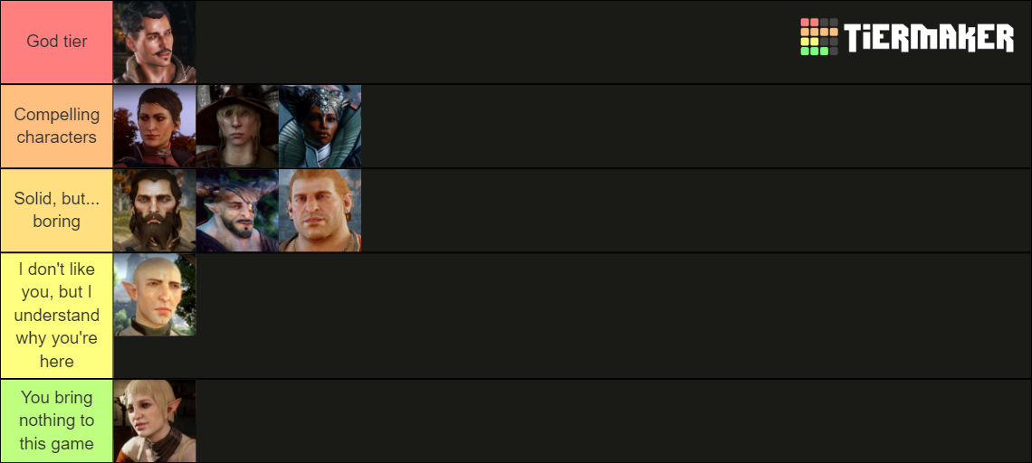 Dragon Age: Inquisition Companion Tier List (Community Rankings ...