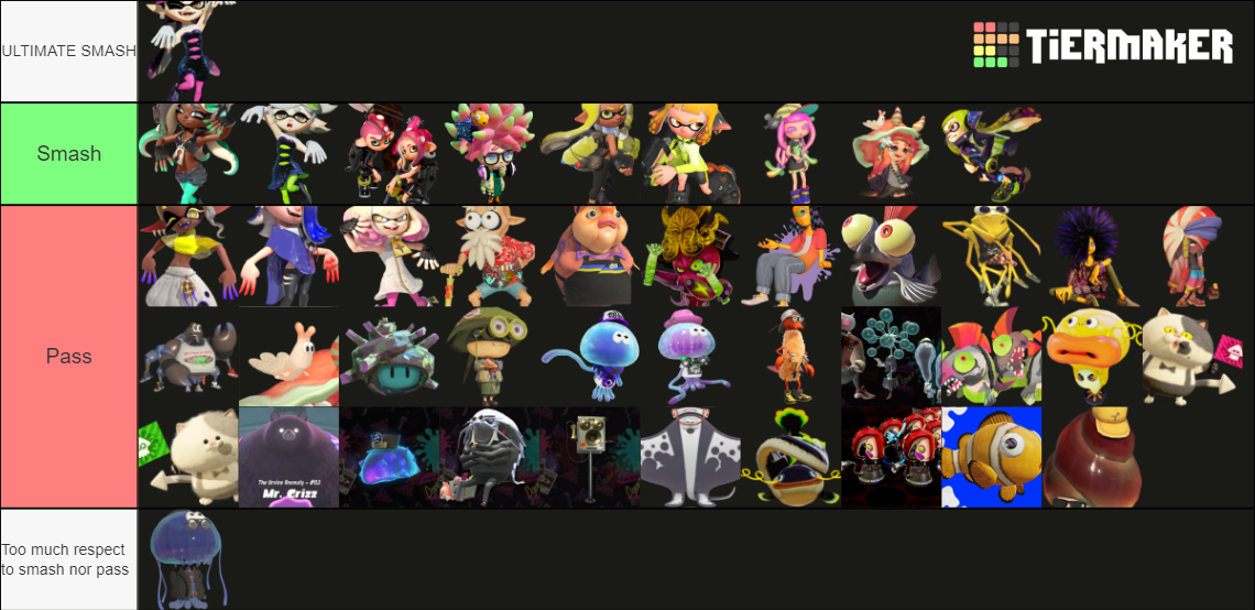 All Splatoon Characters Tier List (Community Rankings) - TierMaker