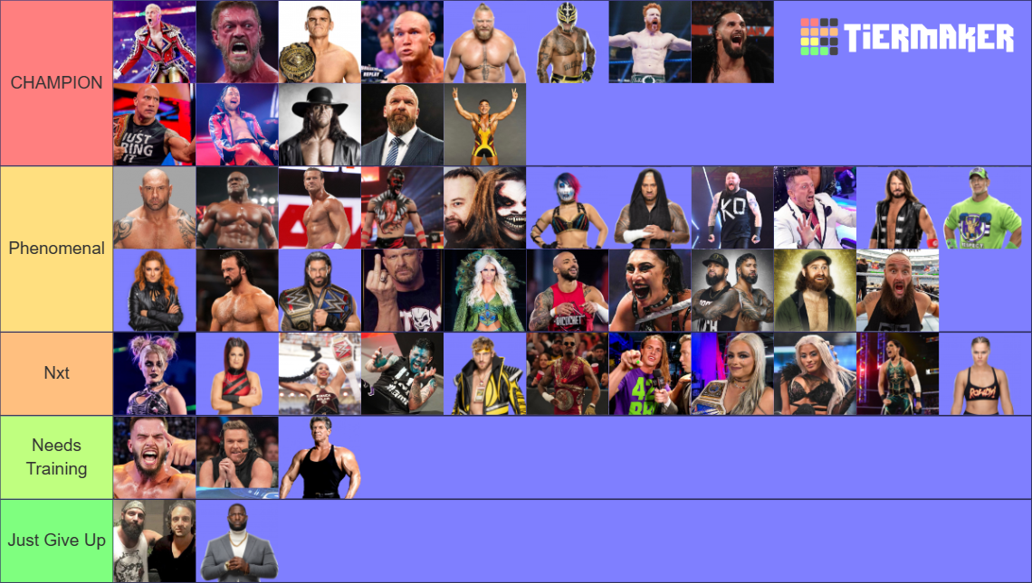 WWE SUPERSTARS Tier List (Community Rankings) - TierMaker