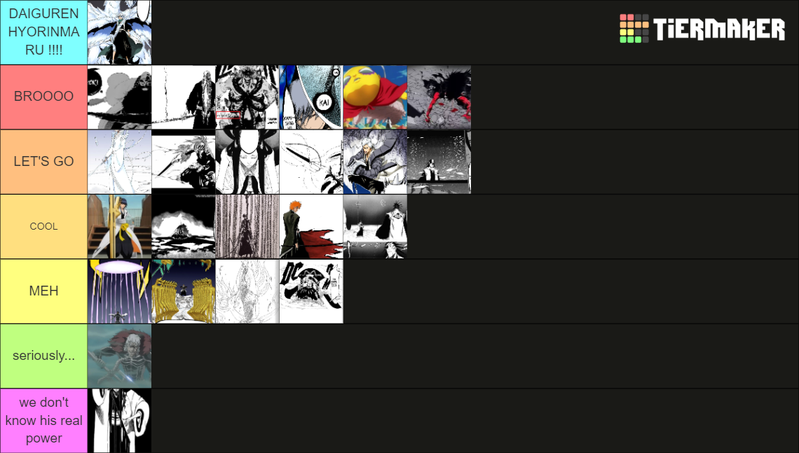 All bankai in bleach Tier List (Community Rankings) - TierMaker