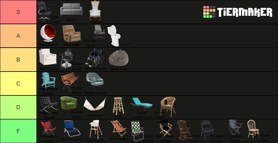 Chair Tier List (Community Rankings) - TierMaker