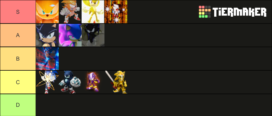 Sonic Transformations Tier List Community Rankings Tiermaker