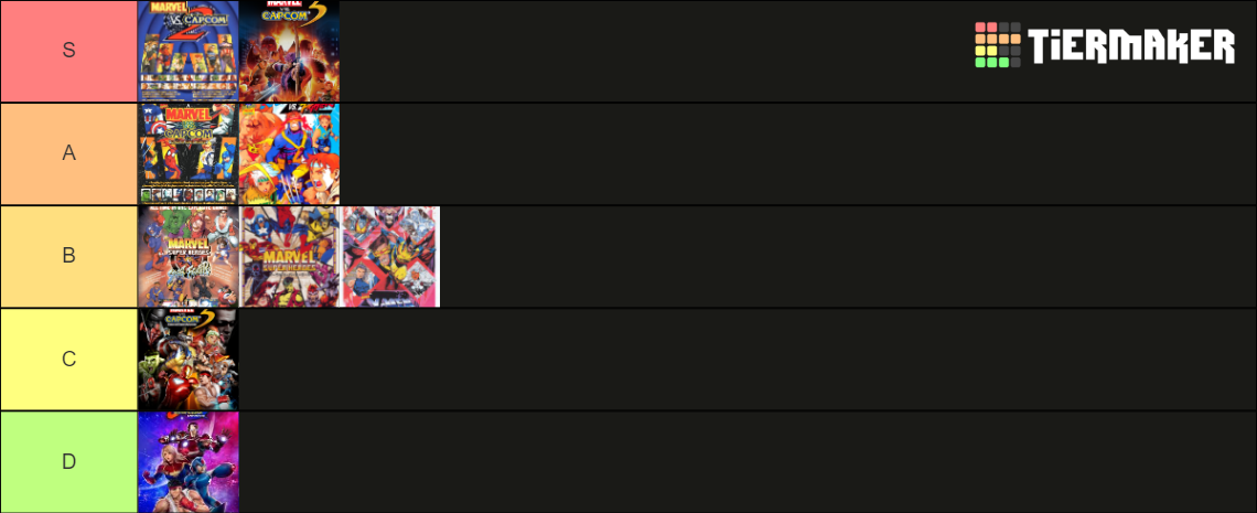 Marvel vs Capcom games Tier List (Community Rankings) - TierMaker