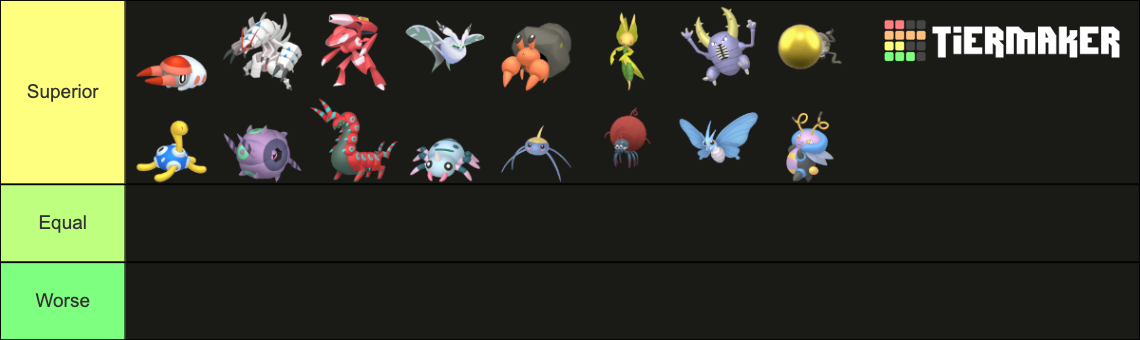 All Shiny Bug Type Pokemon (Gen 1-Gen 9, May 2023) Tier List (Community ...