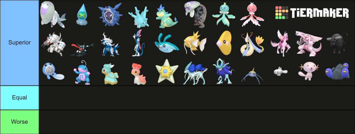 All Shiny Water Type Pokemon (Gen 1-Gen 9, May 2023) Tier List ...