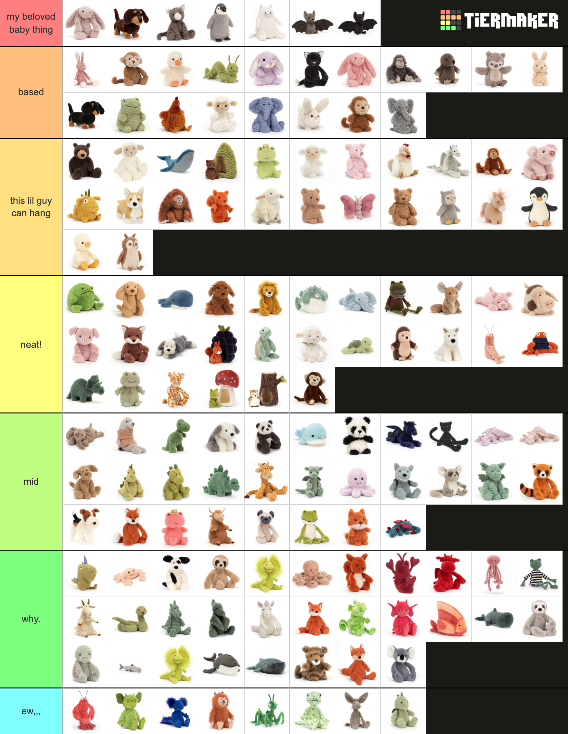 Ultimate Jellycat Tier List (Community Rankings) - TierMaker
